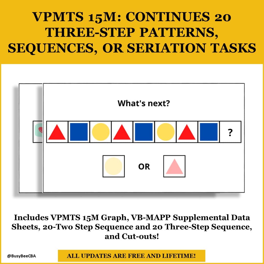 VPMTS 15M: Continues 20 three-step patterns, sequences, or seriation ...